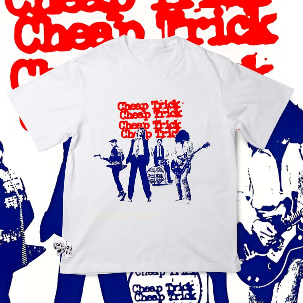 Franela Cheap Trick Band White - Tienda Rockstilo